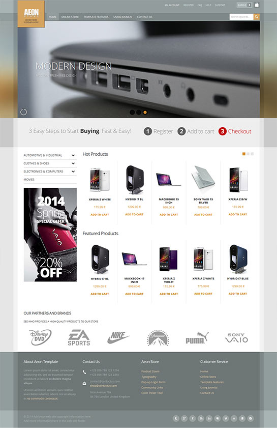 Aeon Virtuemart Template